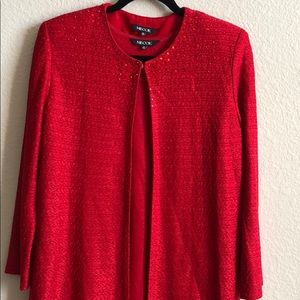 Misook | Dresses | Misook Red Dress And Sweater Set | Poshmark